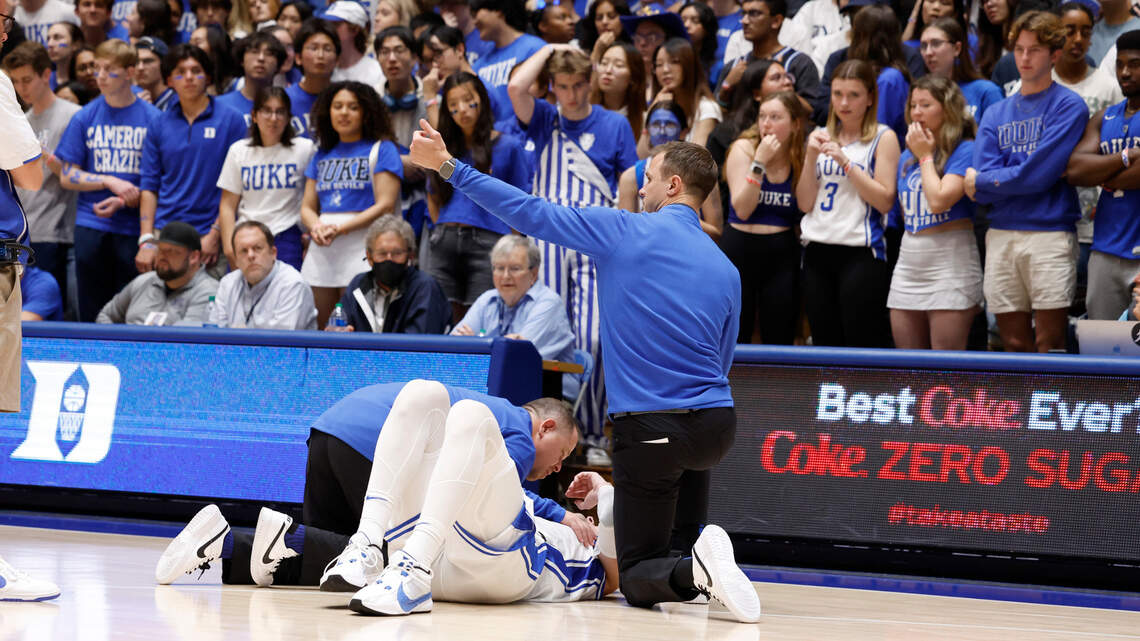 Duke-Bucknell basketball game: Kyle Filipowski injures ankle | Raleigh ...