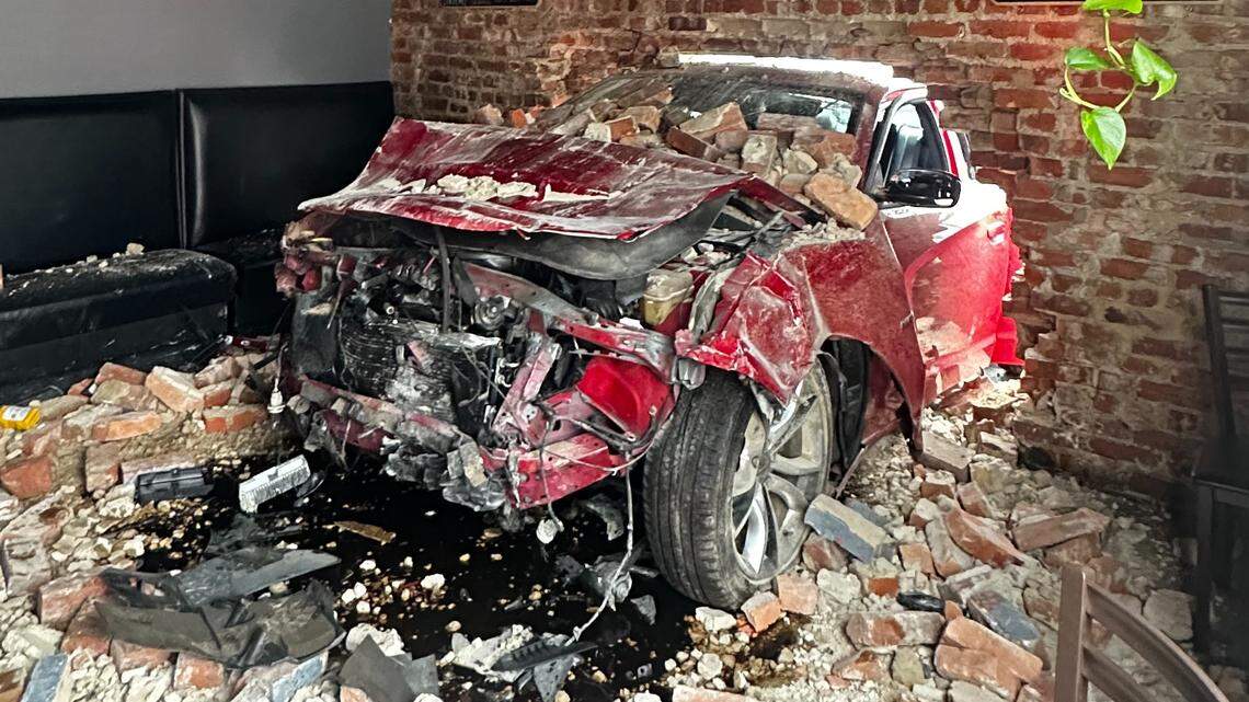 Vehicle crashes through Clayton tavern wall; no injuries | Raleigh News ...