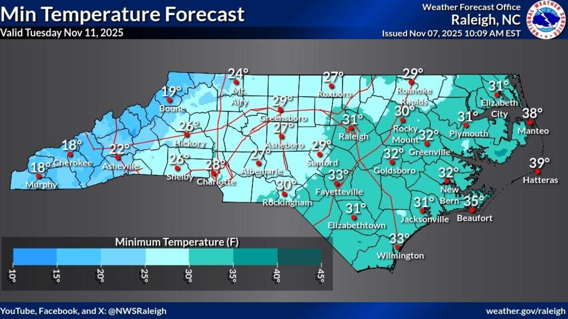 Latest weather forecast for Raleigh/Durham: Hard freeze | Raleigh News ...